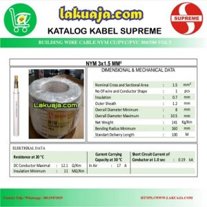 Jual Kabel Listrik SUPREME NYM 3x1.5 mm - Lakuaja